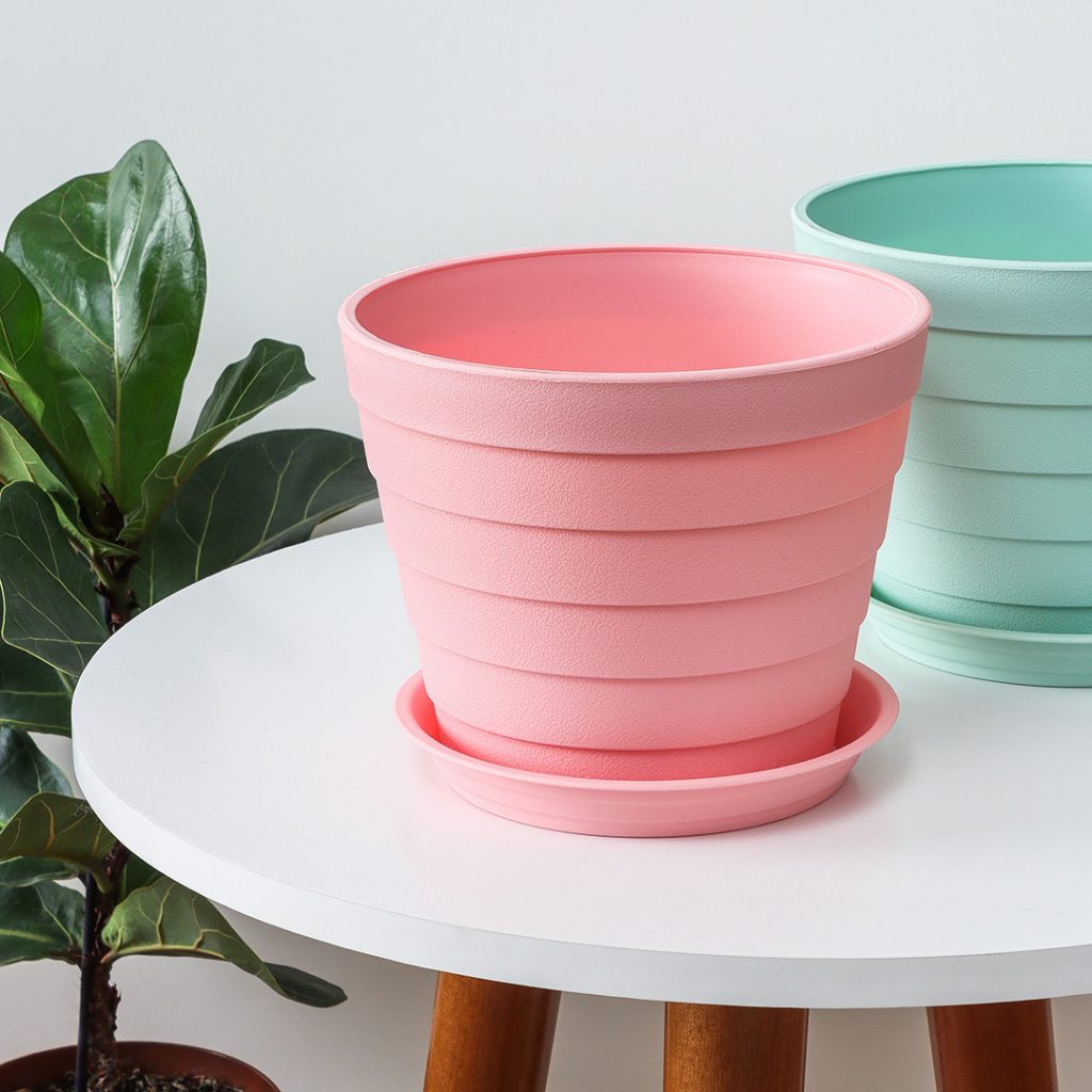 Macetero Plástico Con Plato 17,5 - Mil Rebajas